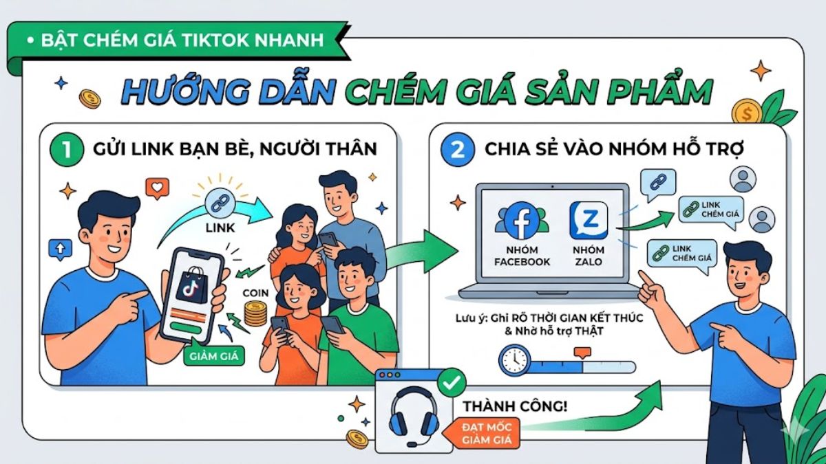 Hướng dẫn cách bật chém giá trên TikTok nhanh chóng