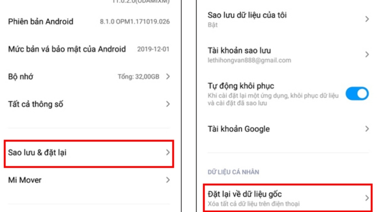 Cách khôi phục cài đặt gốc Xiaomi - Hard reset Xiaomi