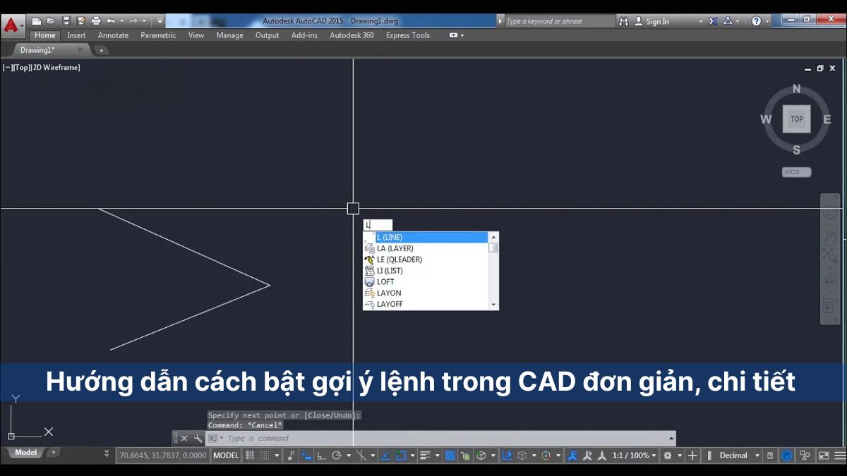 Hướng dẫn chi tiết cách kích hoạt gợi ý lệnh trong CAD một cách nhanh ...