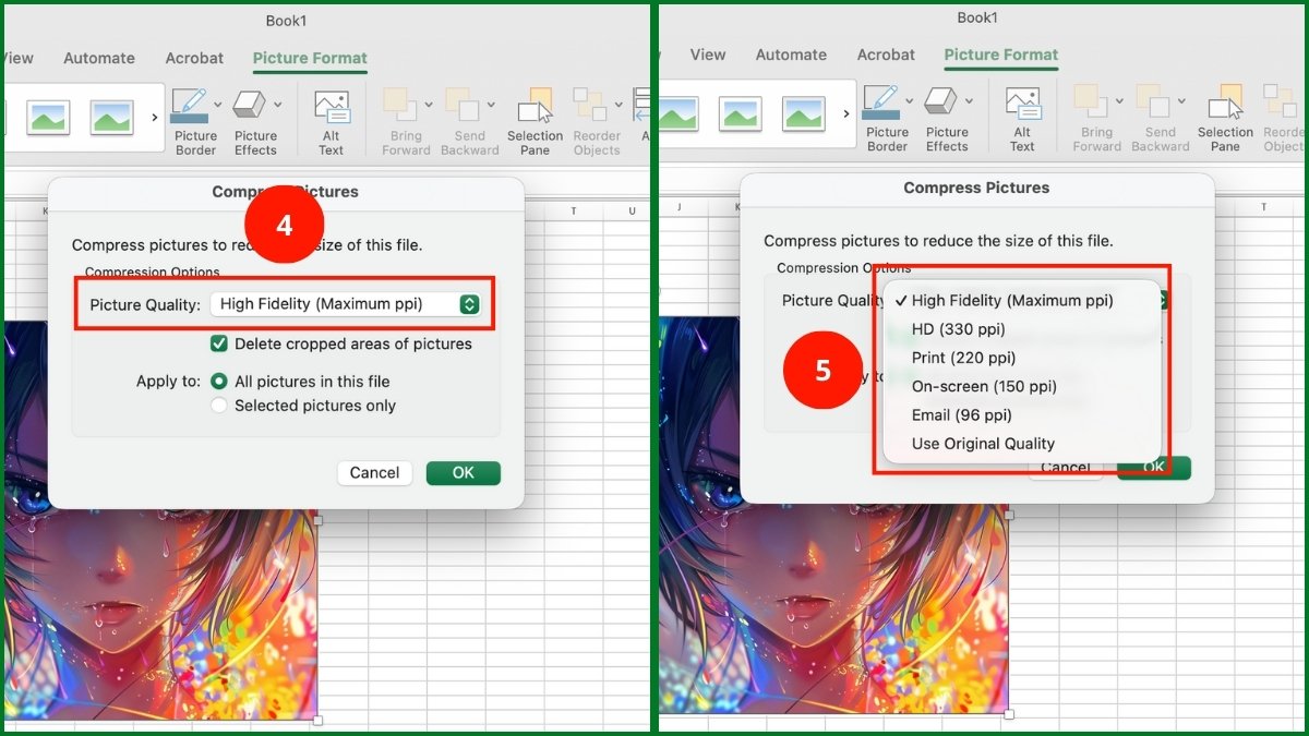 Từng bước giảm dung lượng ảnh trong Excel để tối ưu hóa bảng tính