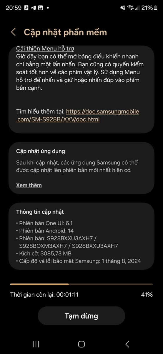 Galaxy S24 Series được cập nhật OneUI 6.1.1