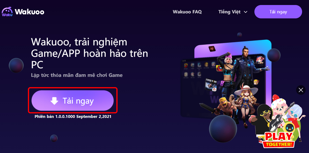 Tải Free Fire trên máy tính với Wakuoo không cần giả lập