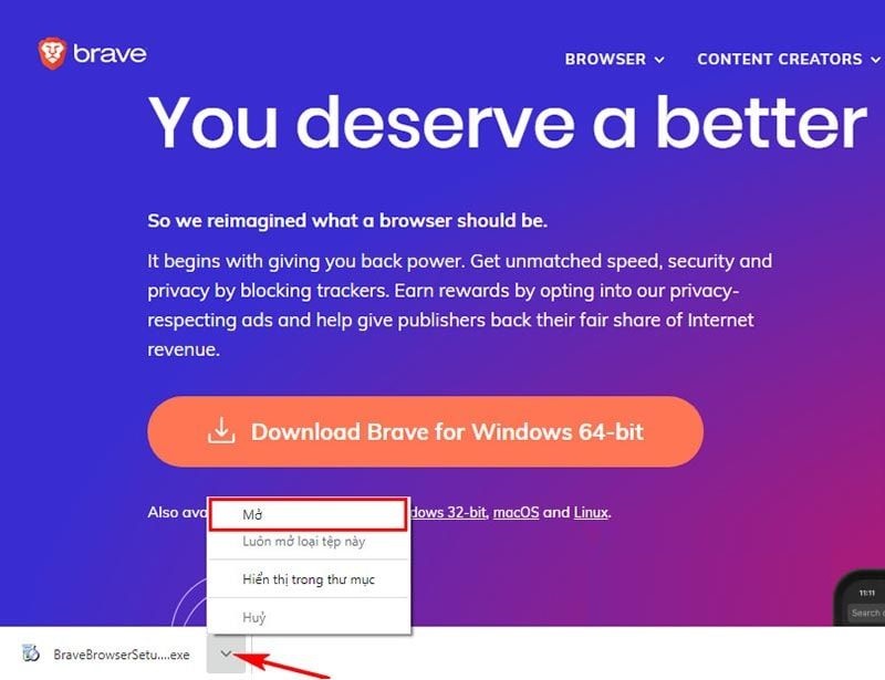 Tải Brave Browser: Trình duyệt web cá nhân, an toàn
