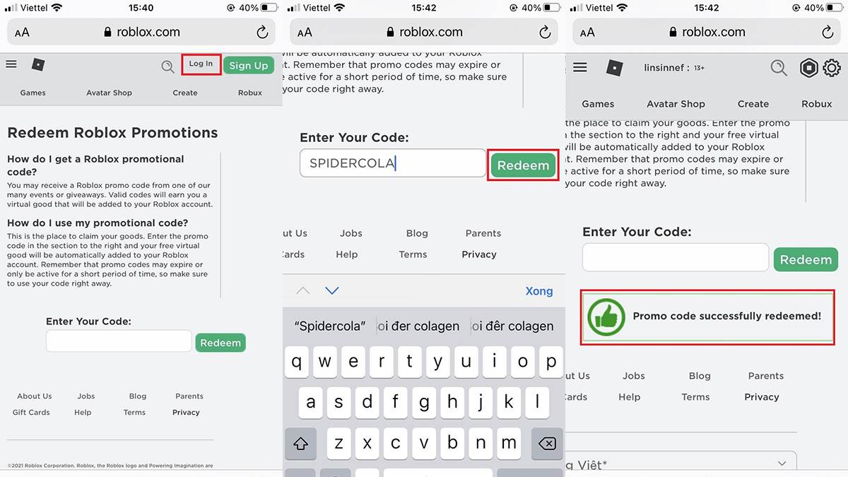 Full code Roblox update mới nhất 05/2024 nhận Robux miễn phí