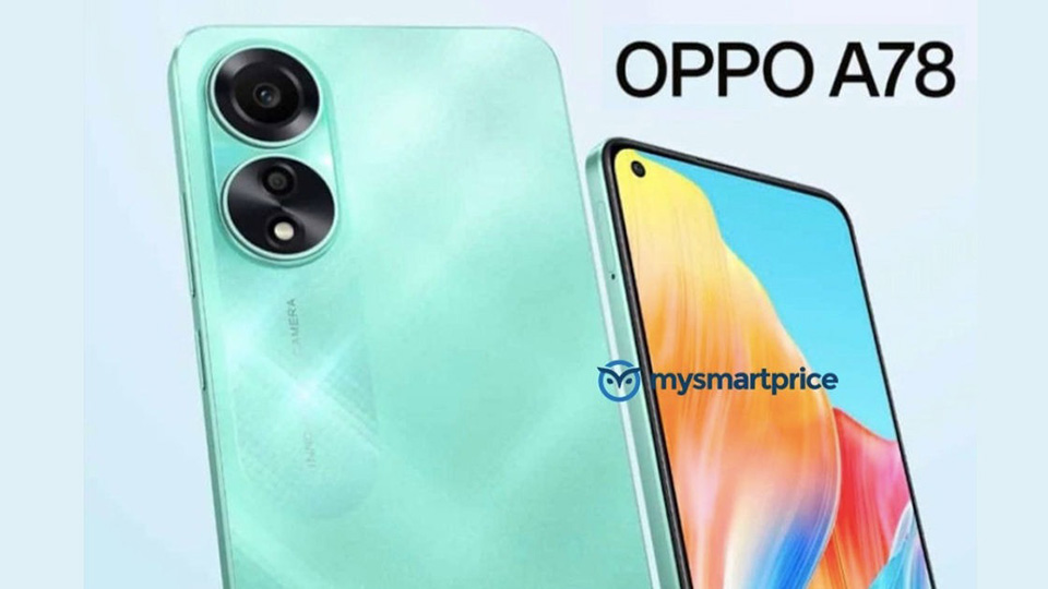 Poster quảng cáo xác nhận OPPO A78 4G có màn hình đục lỗ, pin 5000 mAh