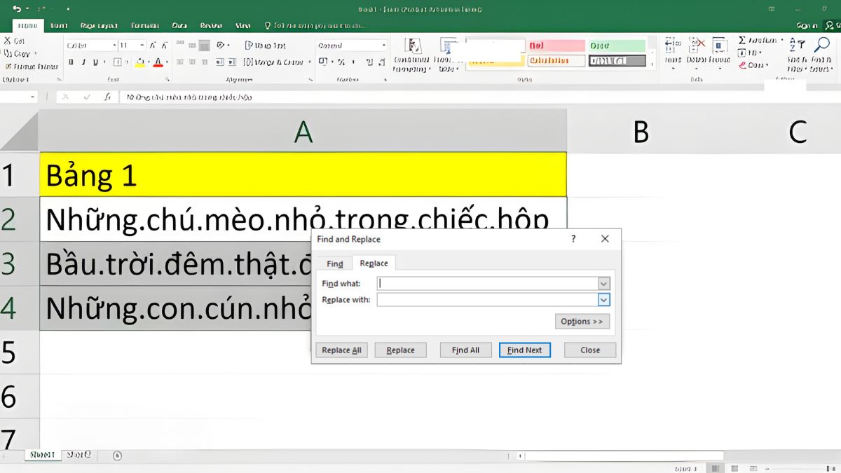 2 Cách bỏ dấu chấm trong Excel đơn giản, nhanh chóng nhất